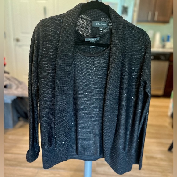 St. John | Sweaters | St John Fabric Knitted Sparkle Sweater With ...